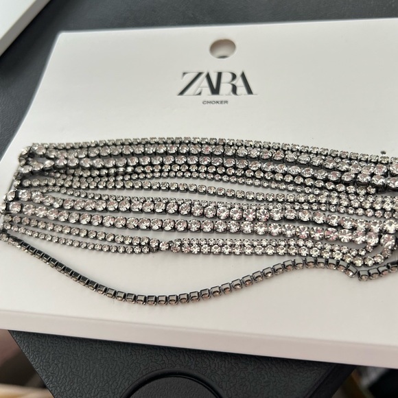 Zara | Jewelry | Zara Rhinestone Choker Necklace Os | Poshmark